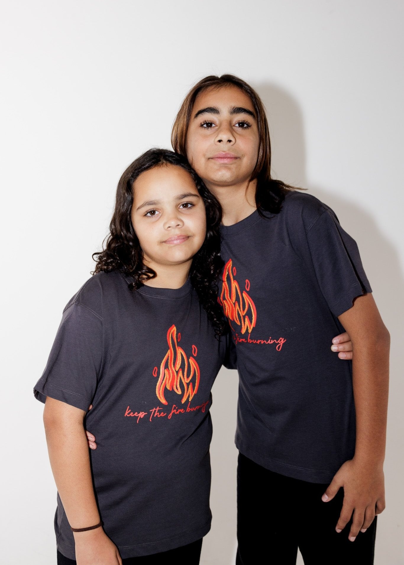 Kids Keep The Fire Burning tee – Clothing The Gaps